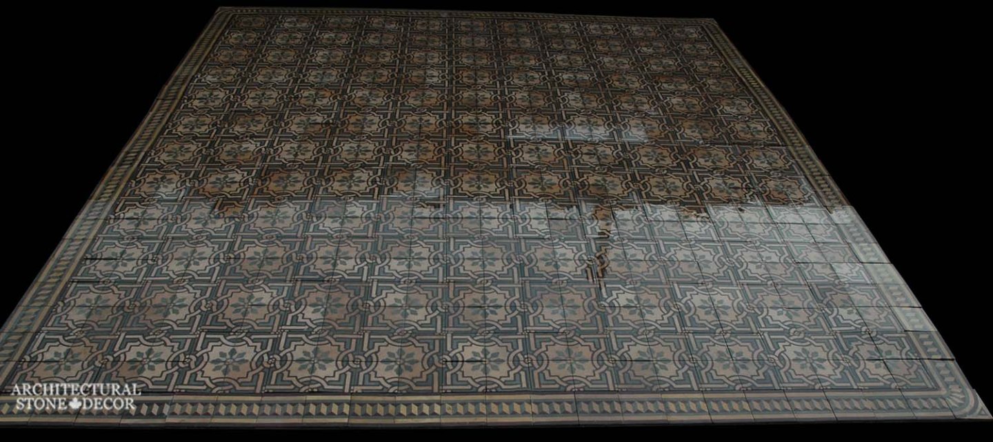 Antique French cement pavers; Unfolding History