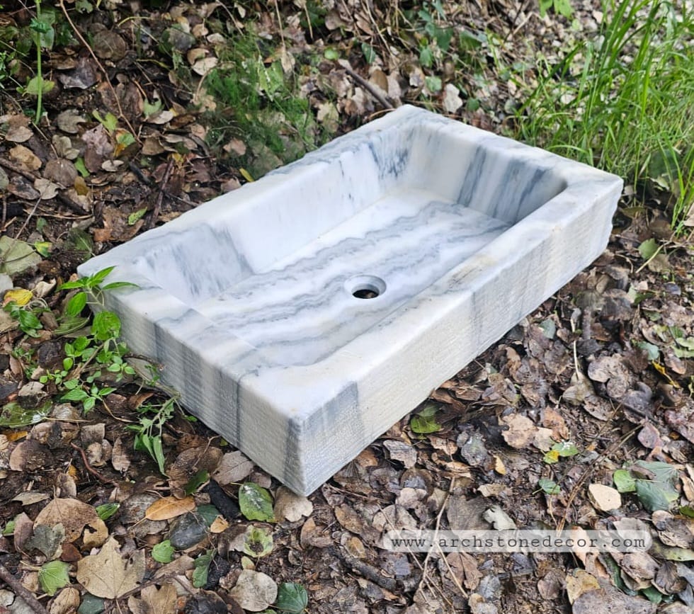 15 Custom carved Carrara marble & Limestone sinks
